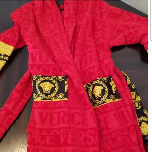 Versace | Other | Red Versace Baroque Bathrobe | Poshmark